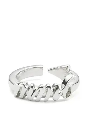 MAISON MARGIELA Tone Lettering Detail Ring - Silver
