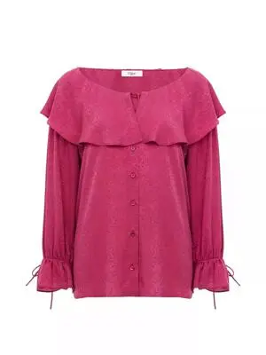 Chloé Silk Ruffled Collar Blouse - Pink