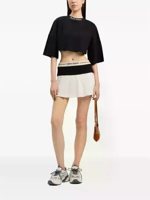 Palm Angels Cropped Logo T-shirt - Black