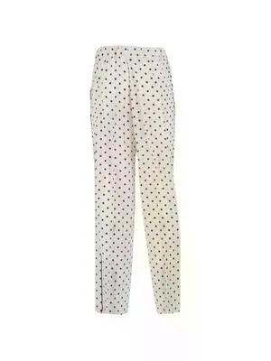 P.a.r.o.s.h Cream Polka Dot Silk Trousers - Neutrals