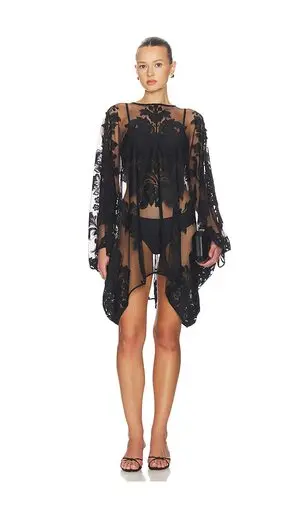 Norma Kamali Mini Caftan In . Also - Black