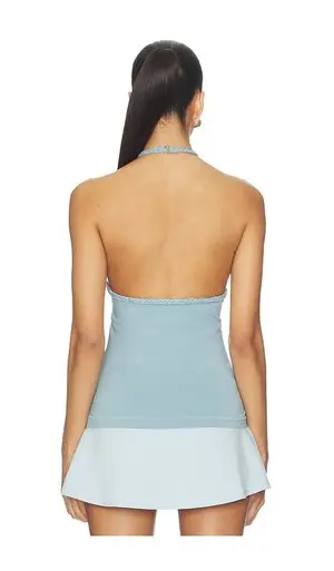 GEEL Carly Halter Neck Top - Blue