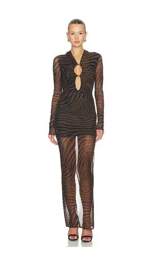 Blumarine Print Net Dress - Brown