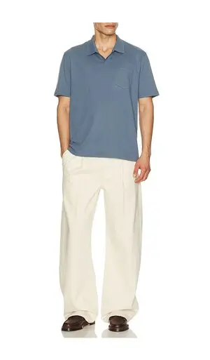 Vince Short Sleeve Johnny Collar In . Also