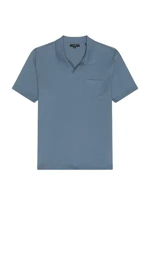 Vince Short Sleeve Johnny Collar In . Also