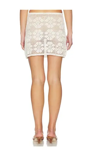 Calle Del Mar Daisy Chain Crochet Mini Skirt - Cream