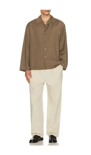FRAME Relaxed Cotton Twill Trousers - Brown