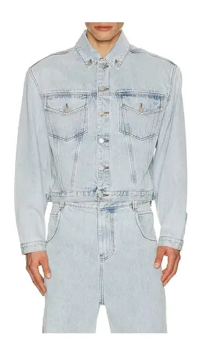 ENTIRE STUDIOS Shrunken Denim Jacket - Blue