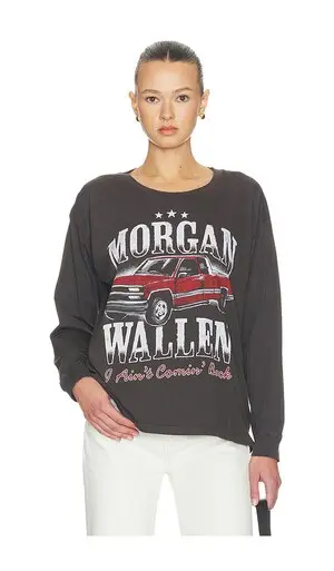 Daydreamer Morgan Wallen 'ain't Coming Back' Graphic Long Sleeve Top - Black