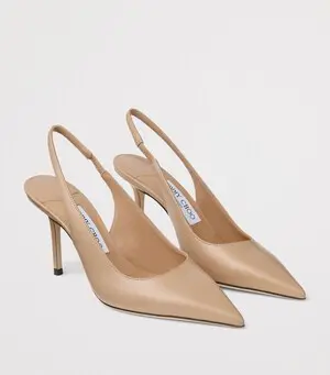 JIMMY CHOO Love 85 Leather Slingback Pumps - Neutral