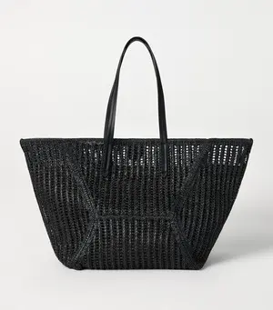 Brunello Cucinelli Techno Raffia Knit Bc Duo Tote Bag