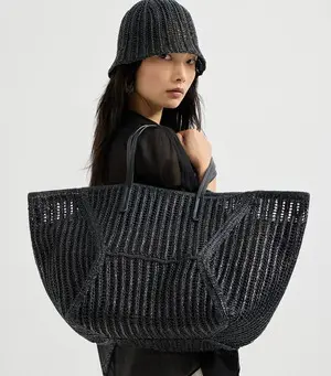 Brunello Cucinelli Techno Raffia Knit Bc Duo Tote Bag