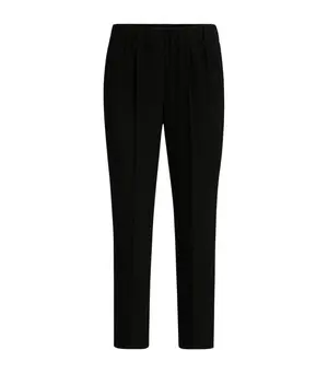 Brunello Cucinelli Crepe Slim Fit Trousers - Black