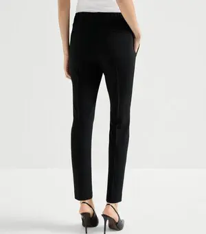 Brunello Cucinelli Crepe Slim Fit Trousers - Black
