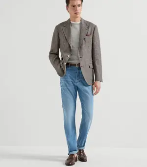 Brunello Cucinelli Cashmere-silk Crew Neck Sweater - Grey