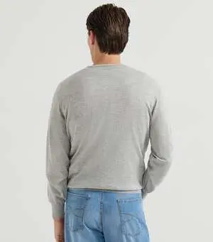 Brunello Cucinelli Cashmere-silk Crew Neck Sweater - Grey