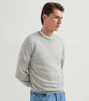 Brunello Cucinelli Cashmere-silk Crew Neck Sweater - Grey