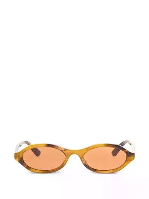 Alexander McQueen Oval Frame Sunglasses - Brown
