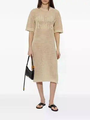 RETHINKIT STUDIOS Logo-detail Midi Dress - Neutrals