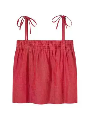 A.p.c. Tie-strap Smocked Top - Red