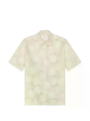 Nn07 Floral-embroidered Short-sleeve Shirt - Neutrals