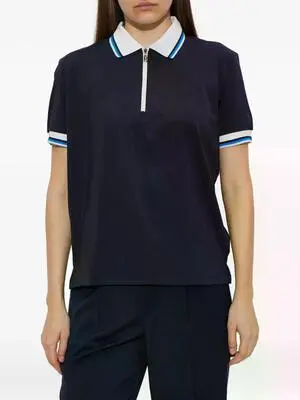 Bogner Zip Collar Striped Polo Shirt