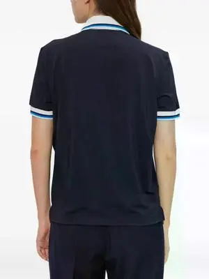 Bogner Zip Collar Striped Polo Shirt