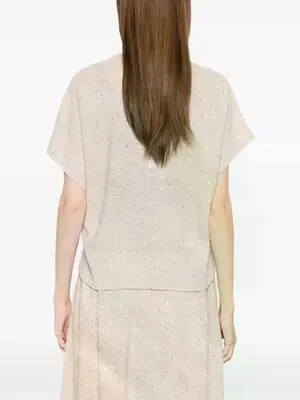 Antonelli Firenze V-neck Sequin Embellished T-shirt