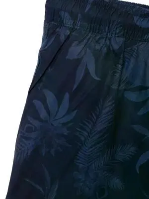 BOSS Floral Print Swim Shorts - Blue