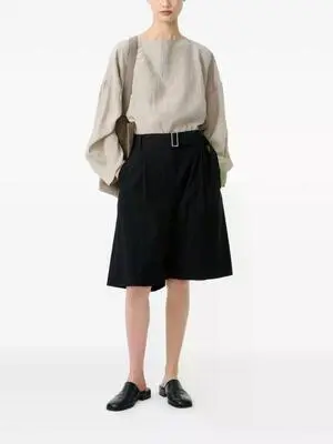 Studio Nicholson Belted Pleated Shorts - Black
