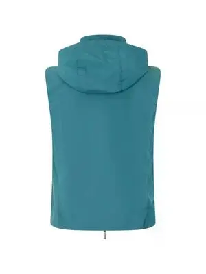MOORER Hooded Zip Gilet - Blue