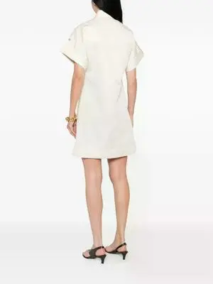 JOSEPH Short-sleeve Collared Mini Dress - Neutrals
