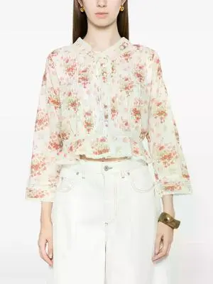DÔEN Hillock Lace Blouse In Floral Print