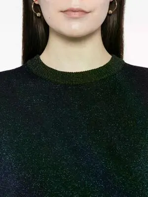 Cynthia Rowley Metallic Crew Neck Sweater - Blue