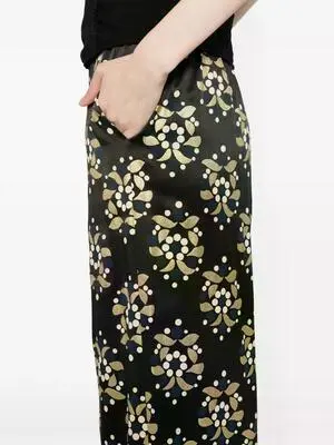 Cynthia Rowley Silk Wide-leg Trousers With Graphic Print