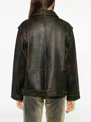 Cynthia Rowley Belted Leather Jacket