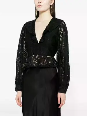 Cynthia Rowley Lace Peplum Blouse