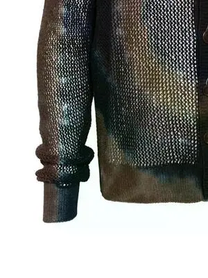 KHOKI Mesh Button Cardigan