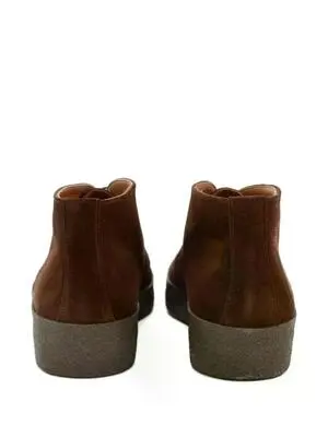 SANDERS Chocolate Suede Lace-up Boots - Brown