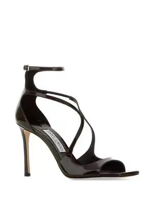 JIMMY CHOO Azia Patent Leather Sandals - Brown