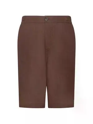 FRANZESE COLLECTION Linen Bermuda Shorts - Brown