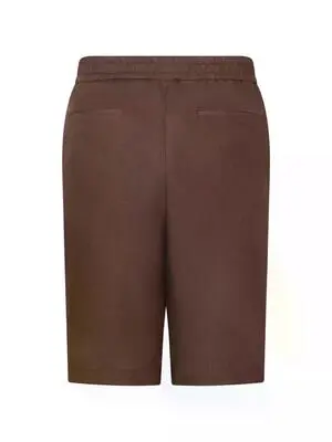 FRANZESE COLLECTION Linen Bermuda Shorts - Brown