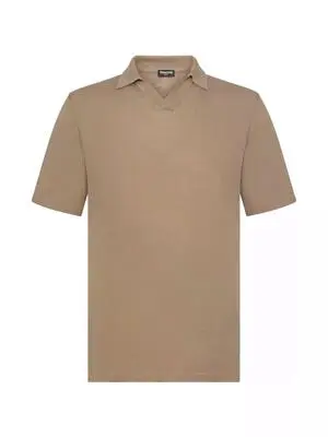 FRANZESE COLLECTION V-neck Ribbed T-shirt - Neutrals
