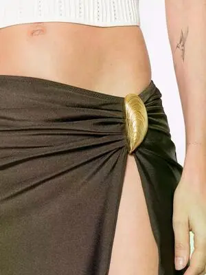 Simkhai Gathered Embellished Midi Skirt