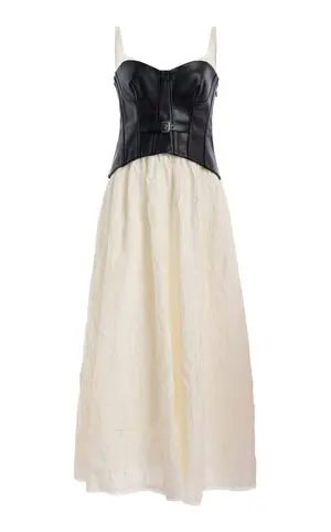 Simkhai Cortland Belted Bustier Midi Dress - Black