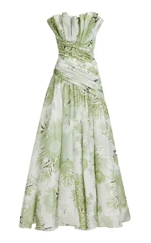 Aje Reflector Floral Gown - Olive