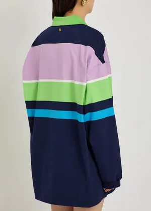 Versace Striped Cotton Mini Sweatshirt Dress