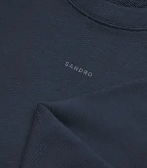 Sandro Cotton Logo Sweatshirt - Blue