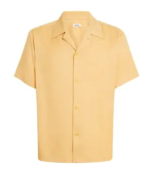 Sandro Linen Short-sleeve Shirt - Yellow