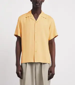 Sandro Linen Short-sleeve Shirt - Yellow